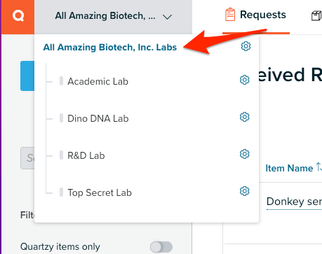 How to use Quartzy to manage orders for multiple labs – Quartzy Support