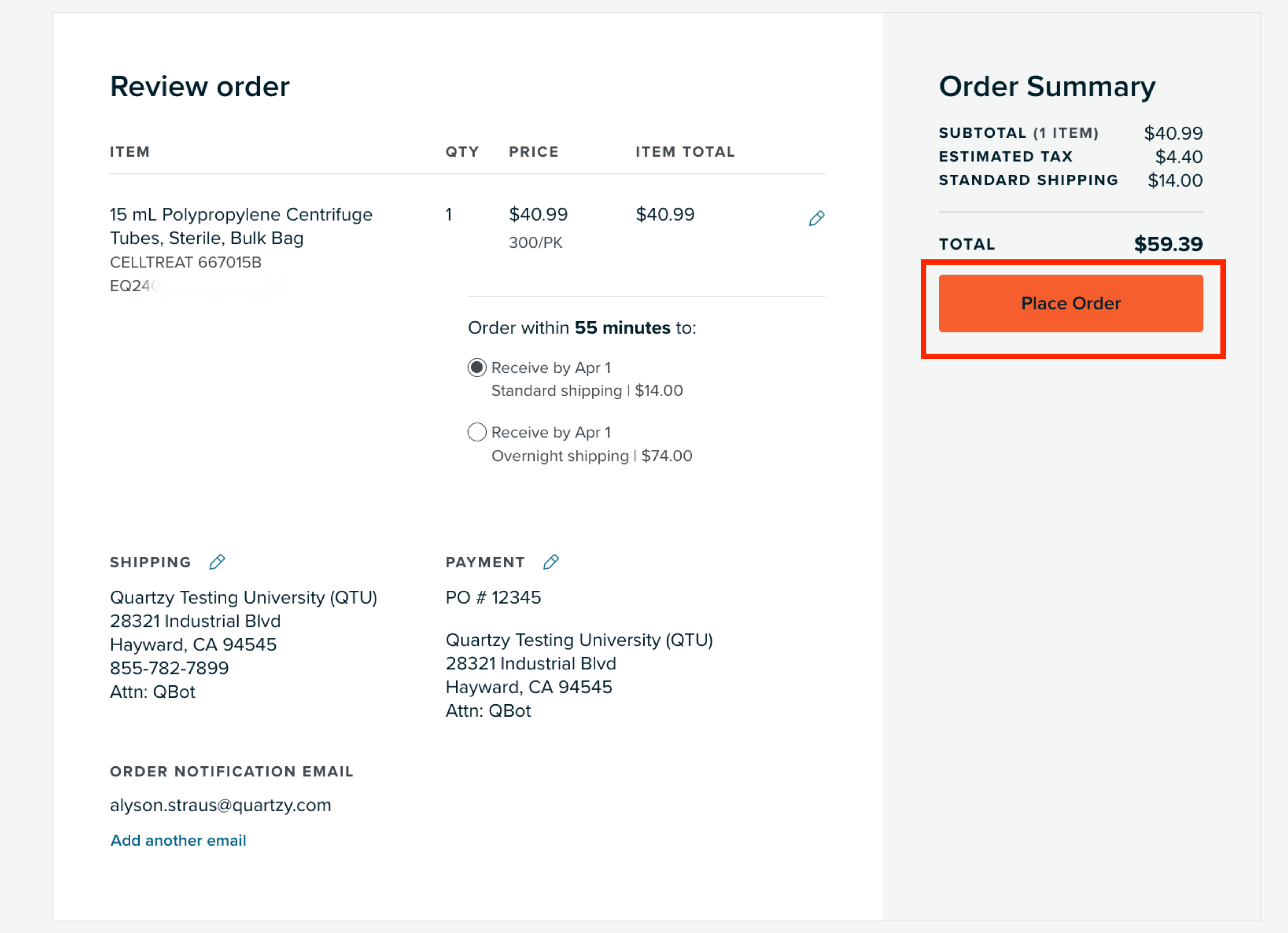 Purchase from Quartzy using a Purchase Order – Quartzy Support