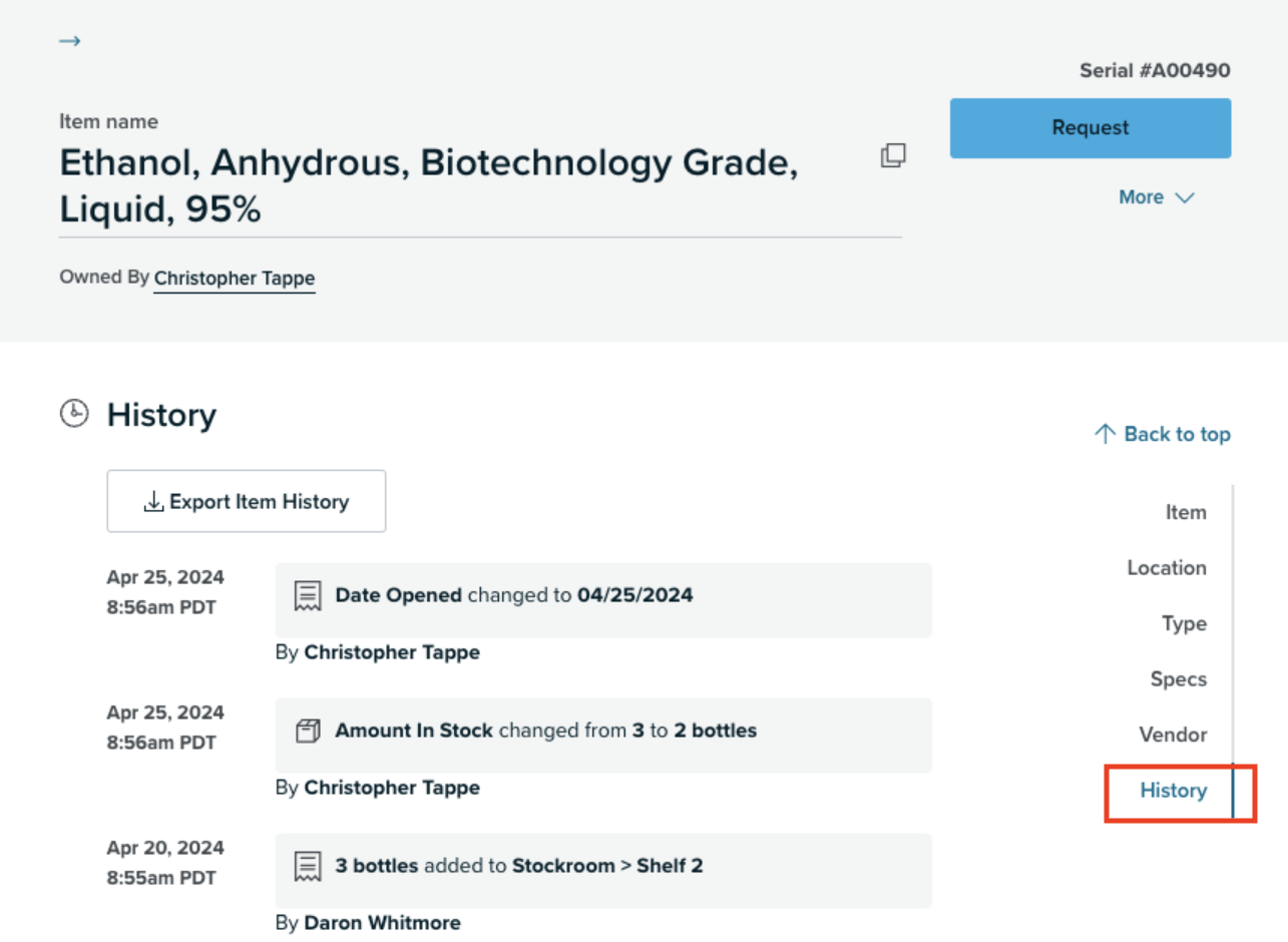 How the Inventory Audit Trail Works – Quartzy Support