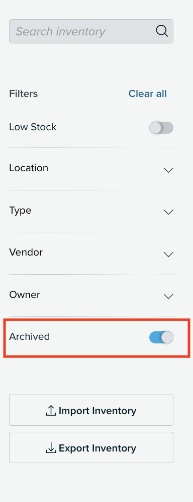 Inventory Archiving – Quartzy Support