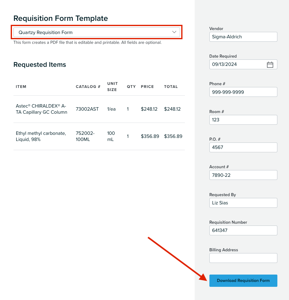 Requisition Form Example Free Requisition Form | Free To Print, Save