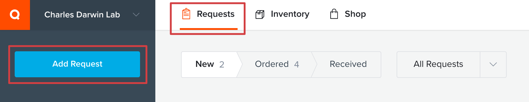Add a request to your Lab – Quartzy Support