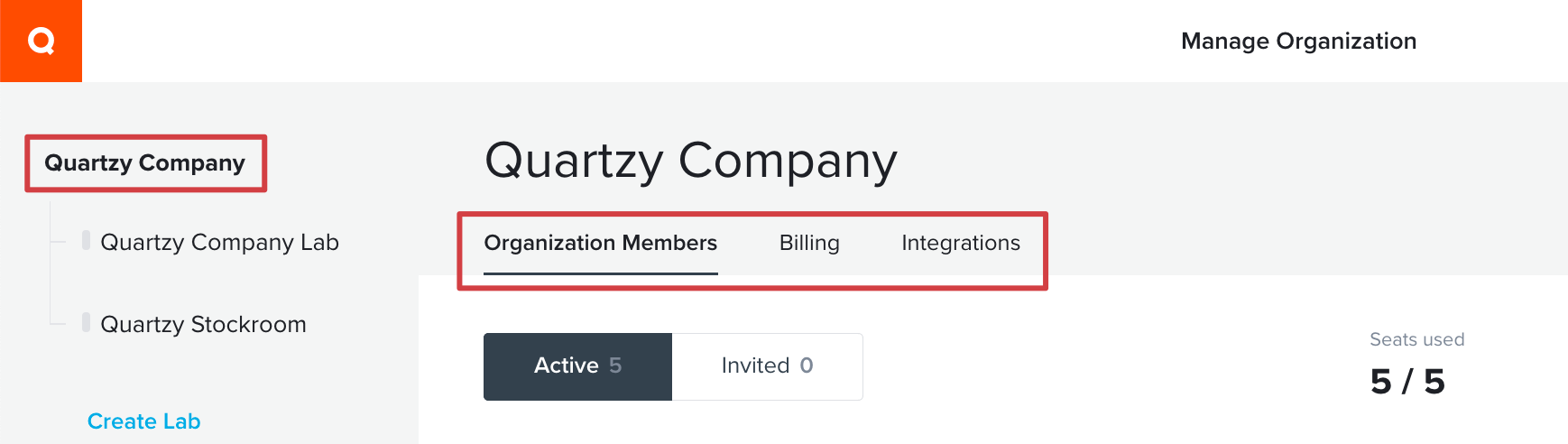 Organization Management – Quartzy Support