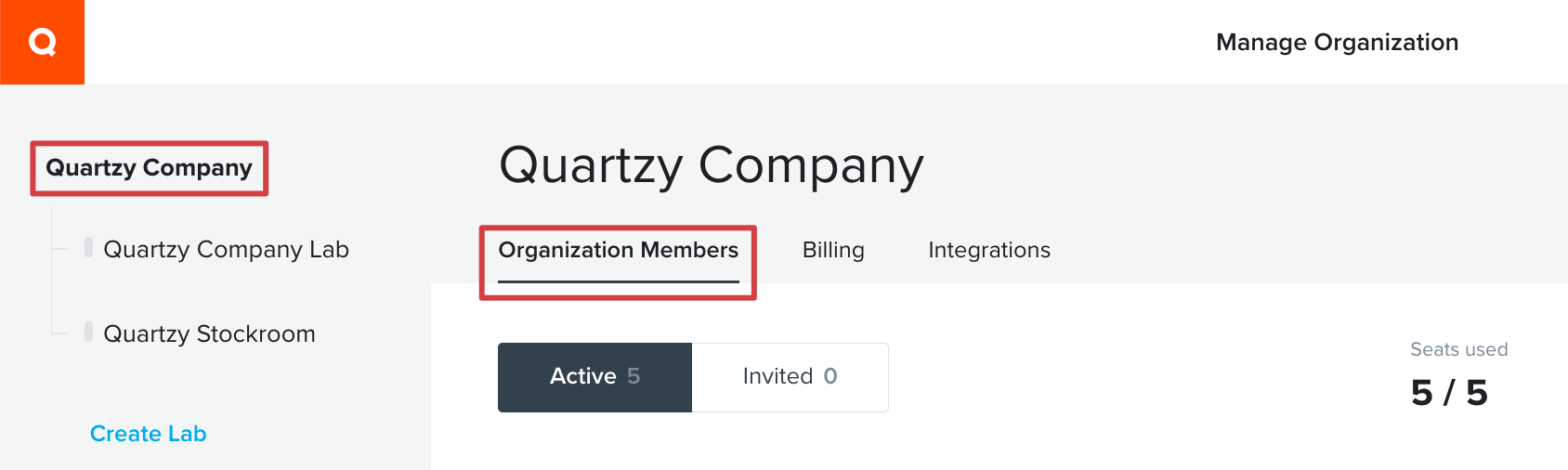 Org Management - Members – Quartzy Support