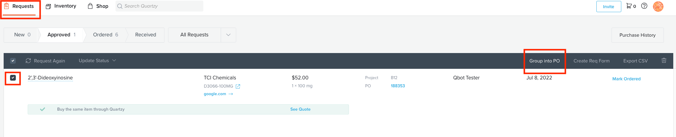 How to sync a Purchase Order to NetSuite – Quartzy Support
